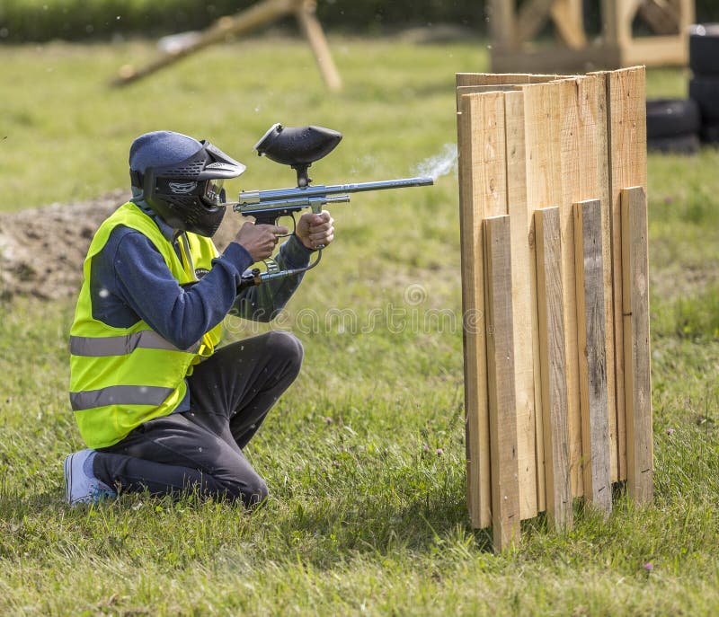 Action paintball stock image. Image of game, forest, hobby - 87872715