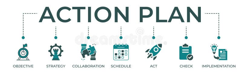 Action Plan Banner Website Icon Vector Illustration Concept with Icon ...