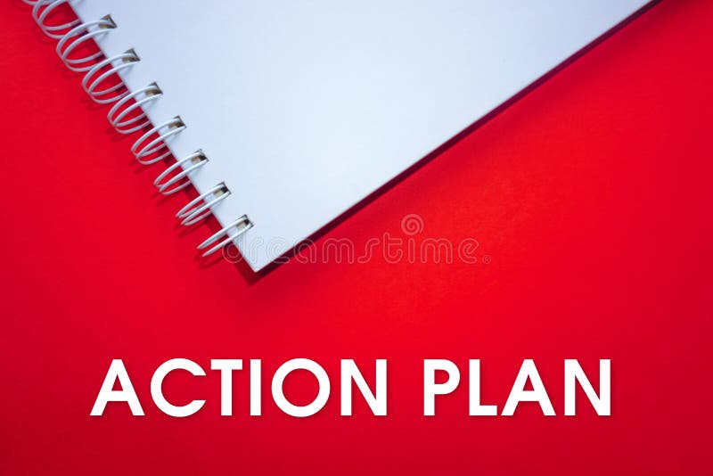 Action Plan Banner or Illustration on Red Background. Action Plan ...