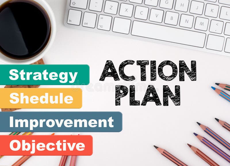 Action Plan Business Concept. White Office Desk Stock Photo - Image of ...