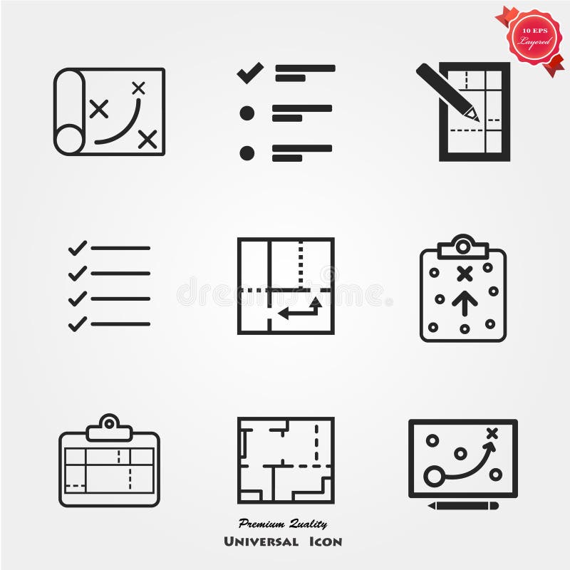 Planning icons stock vector. Illustration of manager - 100191184