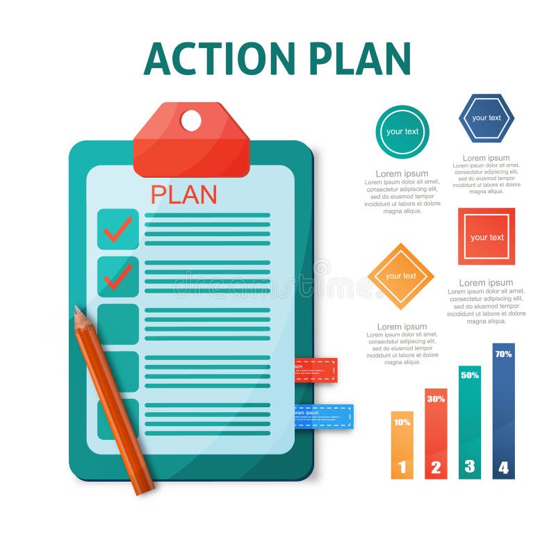 Action Plan Concept Illustration. Time Management. Vector Illustration ...