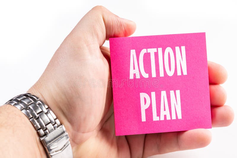 Action Plan Concept Text on the Sticky Notes Paper in the Hand Stock ...