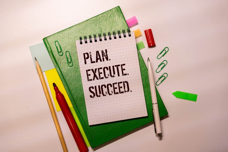 Action Plan Plan, Execute, Succed Writing on Notebook. Stock Photo ...