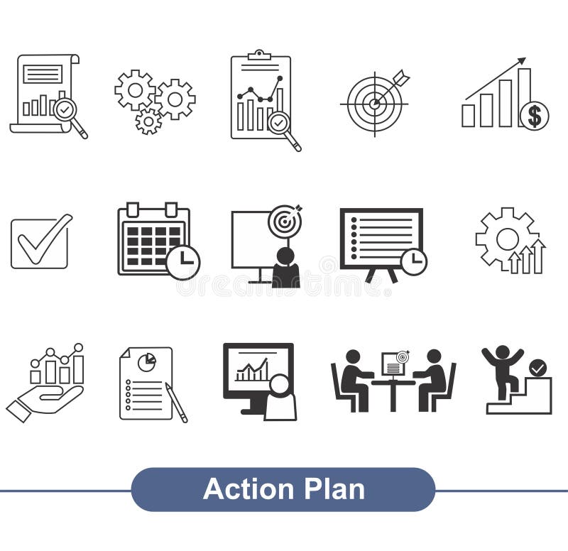 Action Plan Icon and Formation Using Symbols Using Icon Stock ...