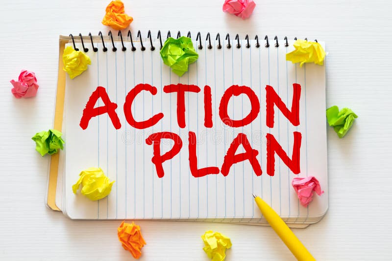 Action Plan Memo Written on a Notebook with Pen Stock Image - Image of ...