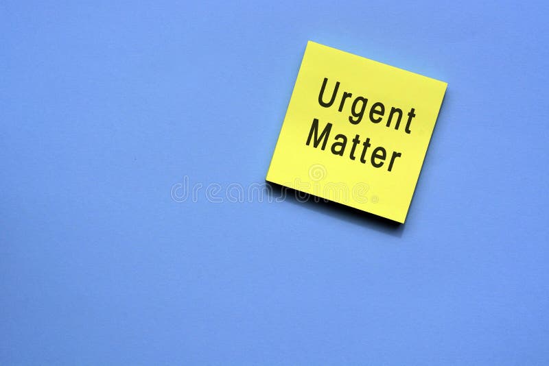 Urgent sticky note. stock photo. Image of colour, management - 2432216