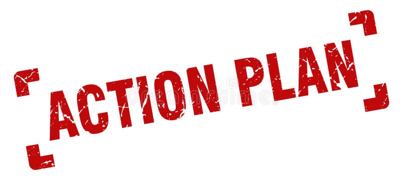 Action plan square sticker stock vector. Illustration of blue - 95266285