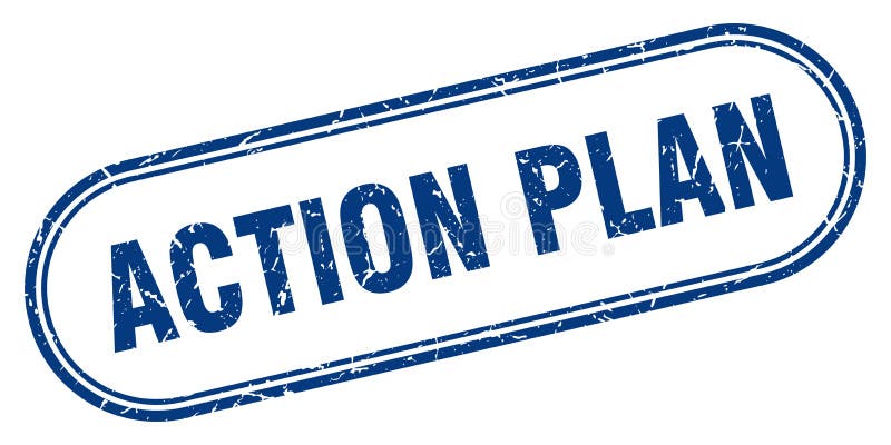 Action plan square sticker stock vector. Illustration of blue - 95266285