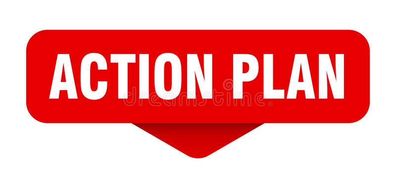 Action Plan. Action Plan Round Blue and Gold Label Isolated on ...