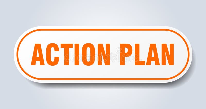 Action plan sticker. stock vector. Illustration of label - 197145483