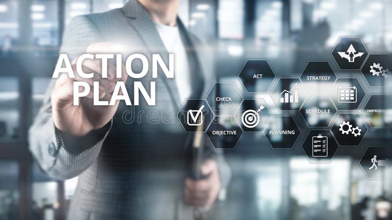 Action Plan Strategy Planning Vision Direction. Financial Concept on ...