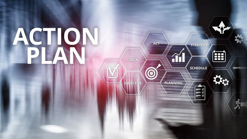 Action Plan Strategy Planning Vision Direction. Financial Concept on ...