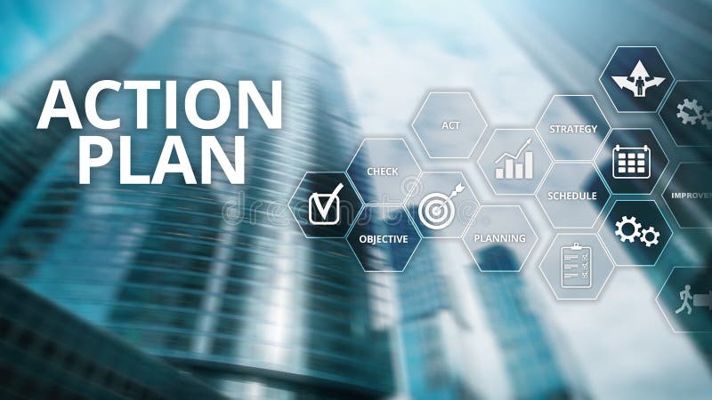 Action Plan Strategy Planning Vision Direction. Financial Concept on ...
