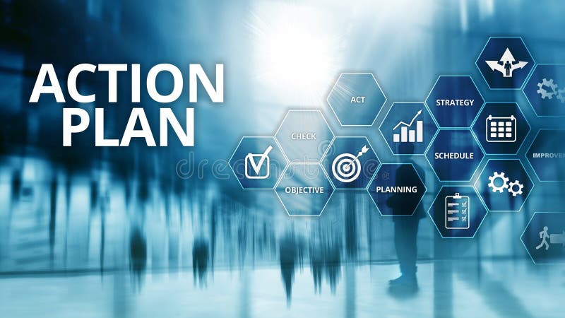 Action Plan Strategy Planning Vision Direction. Financial Concept on ...