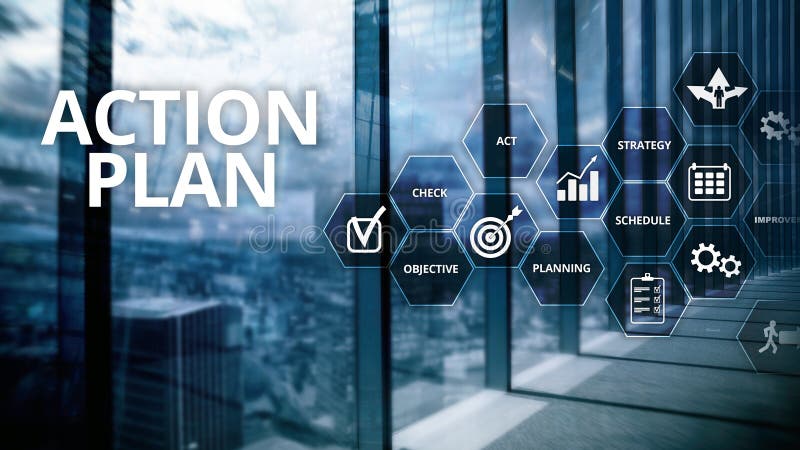 Action Plan Strategy Planning Vision Direction. Financial Concept on ...