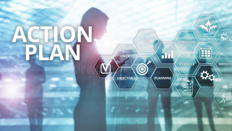 Action Plan Strategy Planning Vision Direction. Financial Concept on ...