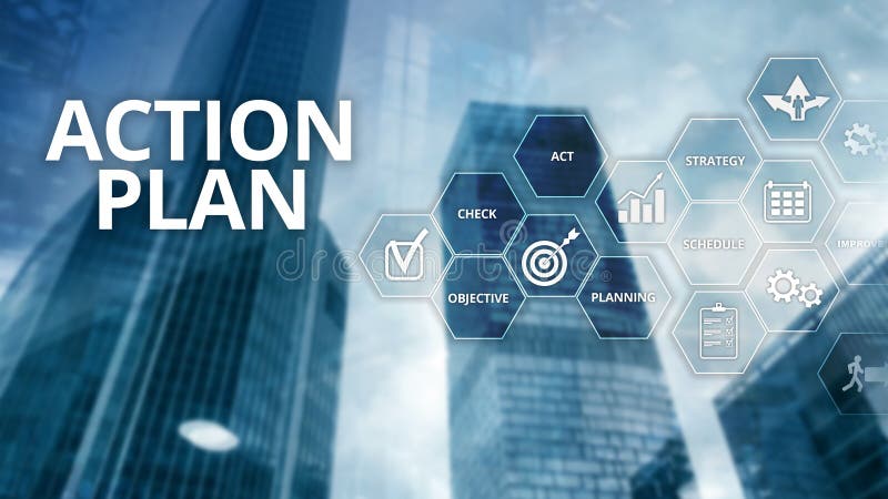 Action Plan Strategy Planning Vision Direction. Financial Concept on ...