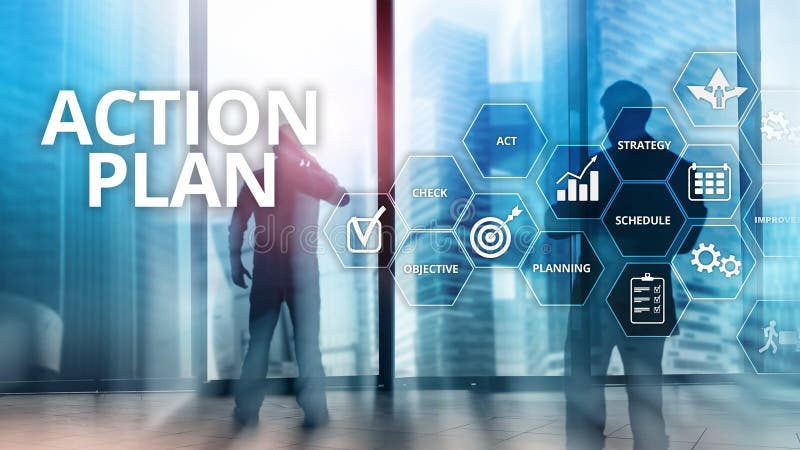 Action Plan Strategy Planning Vision Direction. Financial Concept on ...