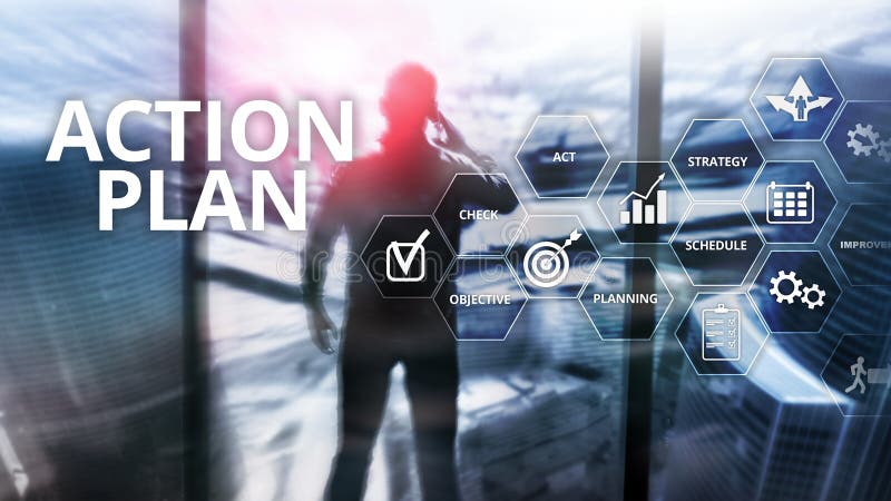 Action Plan Strategy Planning Vision Direction. Financial Concept on ...