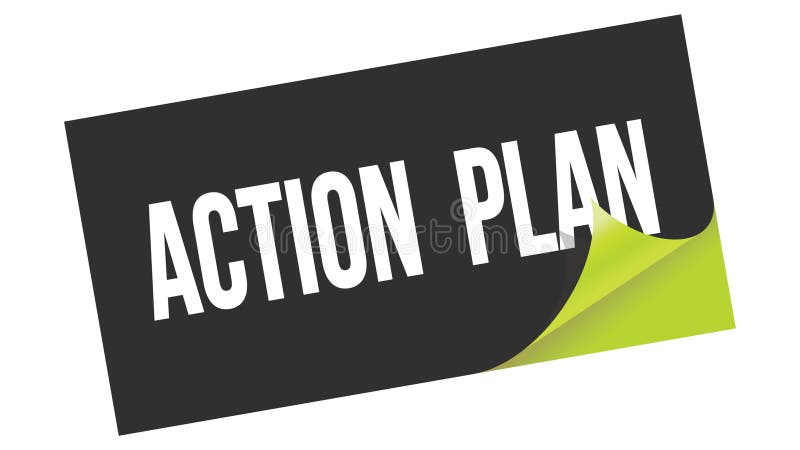 ACTION PLAN Text on Black Green Sticker Stamp Stock Illustration ...