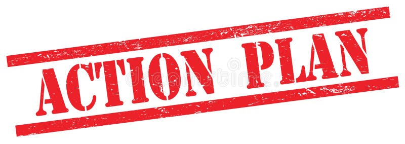 ACTION PLAN Text on Red Grungy Rectangle Stamp Stock Illustration - Illustration of action ...