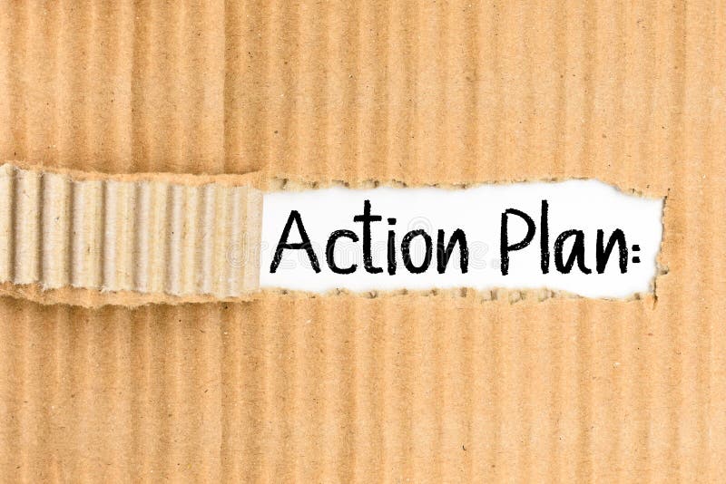 Action Plan Text Visible Behind a Torn Office Paper Stock Image - Image ...