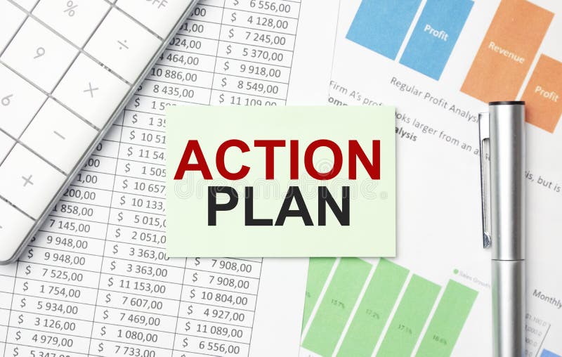 Action Plan. Text on White Paper. on the Black Folder Stock Image ...