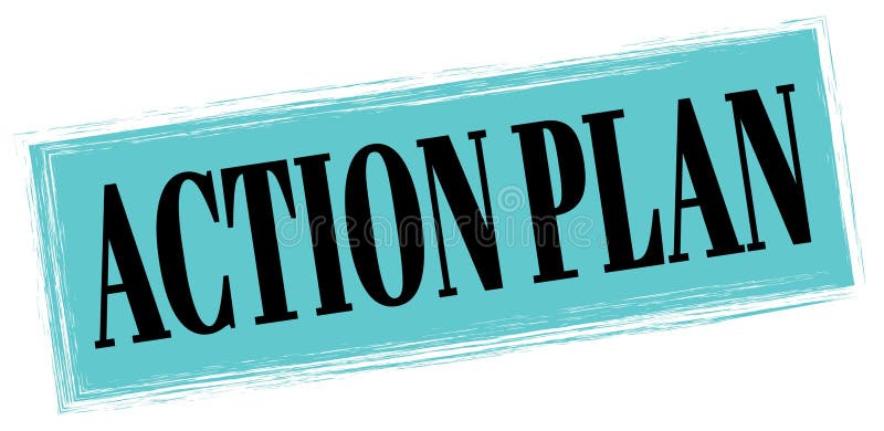 ACTION PLAN Text Written on Blue-black Stamp Sign Stock Illustration ...