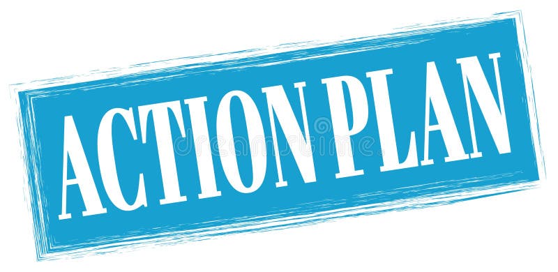 ACTION PLAN Text Written on Blue Stamp Sign Stock Illustration ...