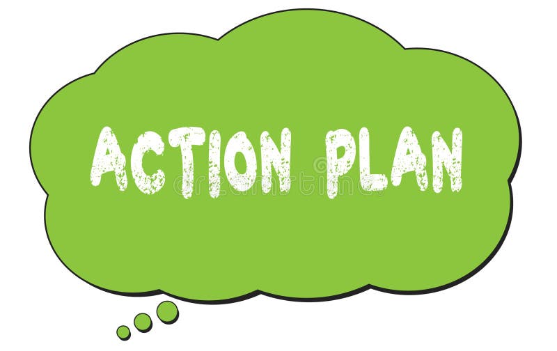 ACTION PLAN Text Written on a Green Thought Bubble Stock Illustration ...