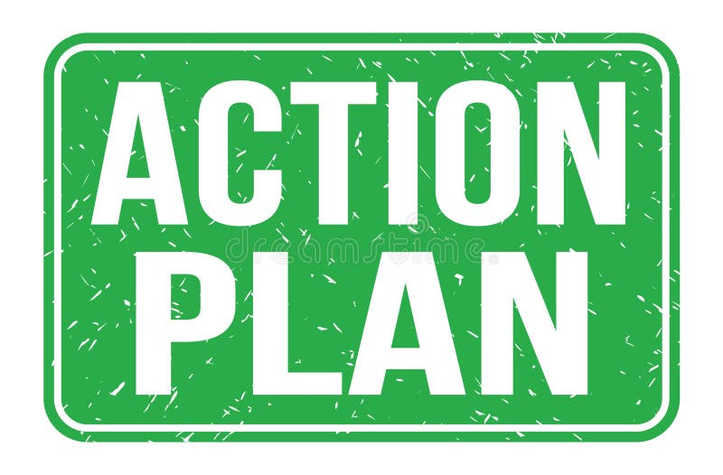 ACTION PLAN, Words on Green Rectangle Stamp Sign Stock Illustration ...