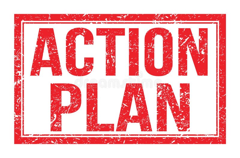 ACTION PLAN, Words on Red Rectangle Stamp Sign Stock Illustration ...