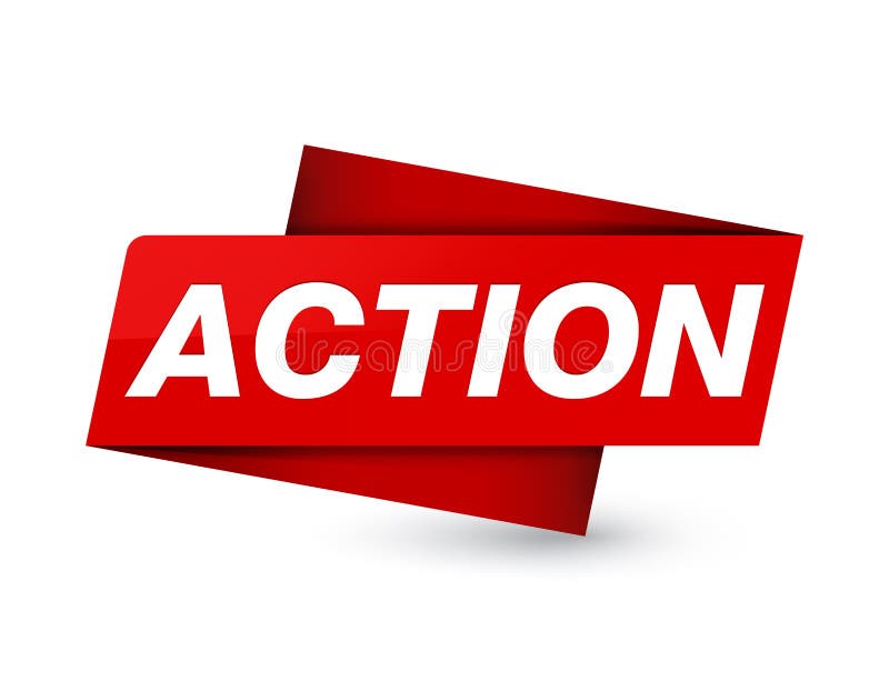 Action Premium Red Tag Sign Stock Illustration - Illustration of ...