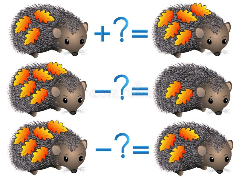 Action Relationship of Addition and Subtraction, Examples with Leaves ...