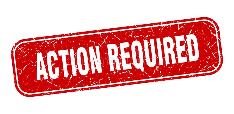 Action required stamp stock vector. Illustration of white - 84294612