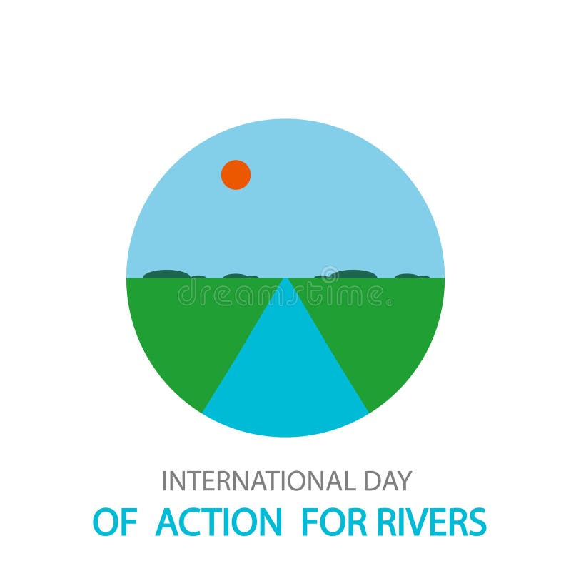 Action for Rivers of International Day Landscape Stock Vector ...