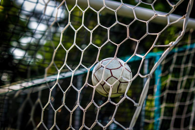 Action Shot with Ball Speed Blur into the Net Stock Image - Image of ...