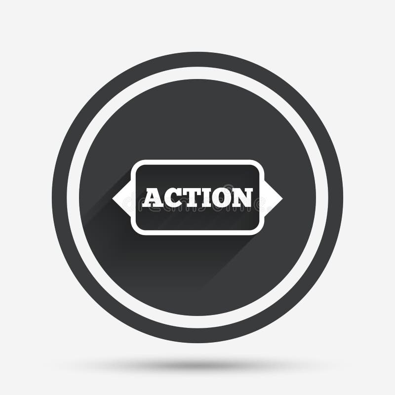 Action Sign Icon. Motivation Button with Arrow Stock Vector ...