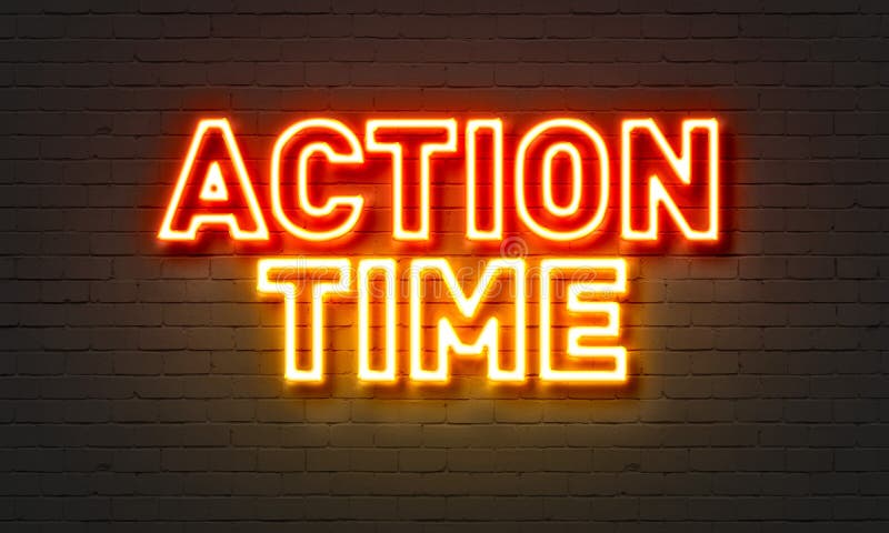 Action Neon Sign Brick Wall Background Stock Photos - Free & Royalty ...