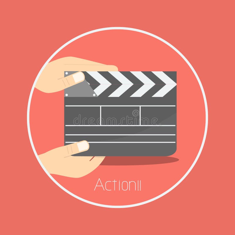 Start action clapboard stock vector. Illustration of producer - 14212448