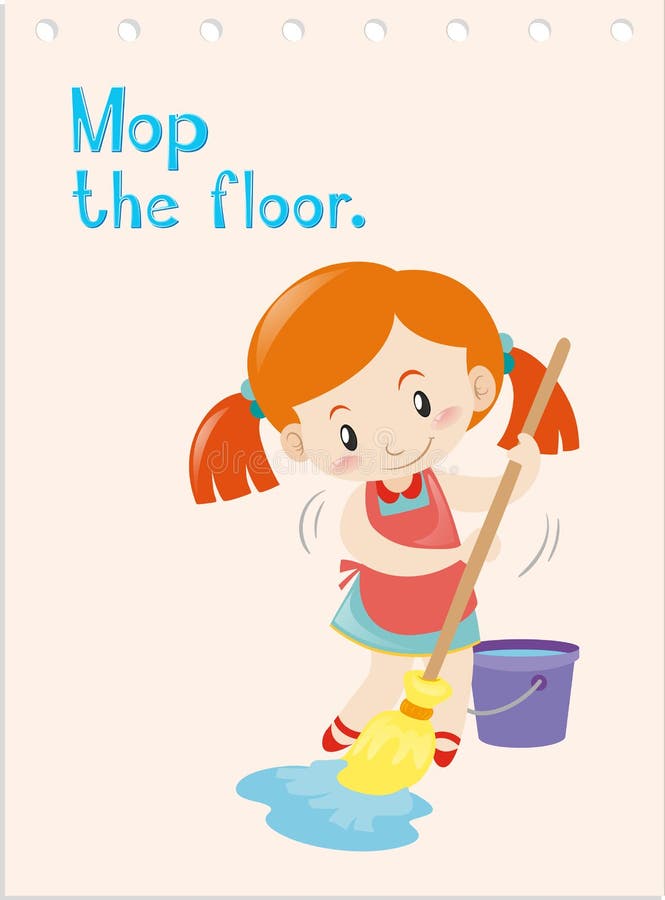 Flashcard with Action Word Read a Book Stock Illustration ...