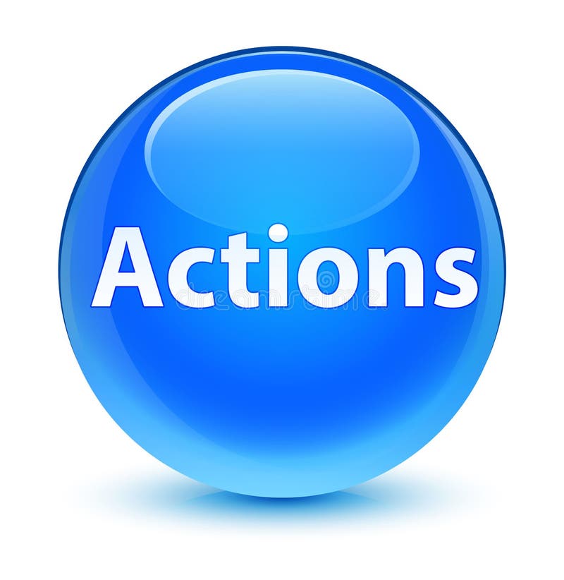 Actions Glassy Cyan Blue Round Button Stock Illustration - Illustration ...