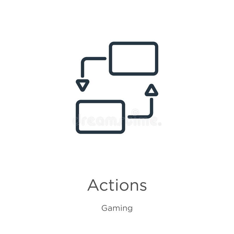 Outline Actions Vector Icon. Isolated Black Simple Line Element ...