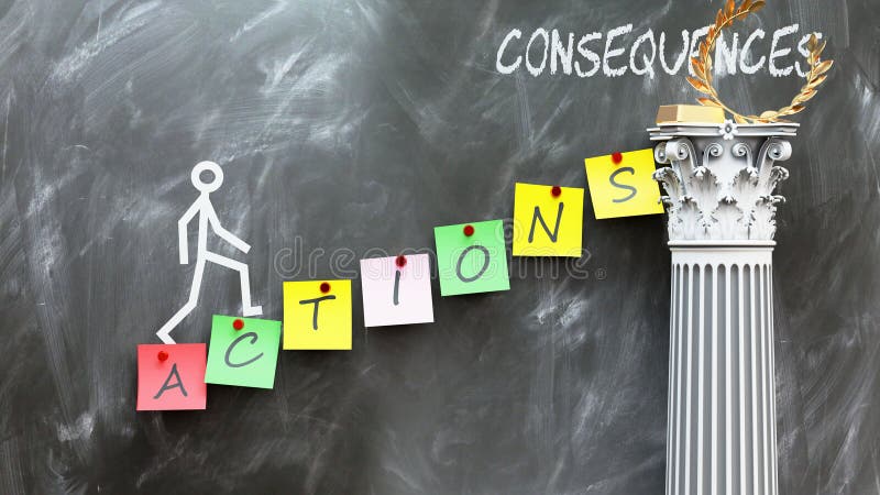 Actions Leads To Consequences Stock Illustration - Illustration of ...