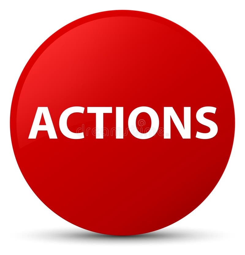 Actions red round button stock illustration. Illustration of movement ...
