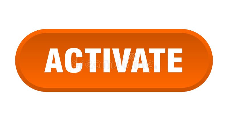 Activate Button. Rounded Sign on White Background Stock Vector ...