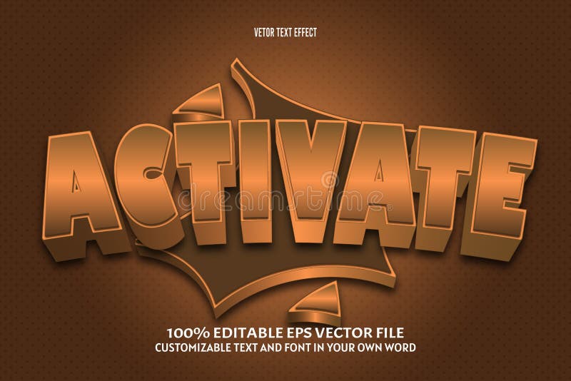 Activate Editable Text Effect 3 Dimension Emboss Comic Style Brown ...