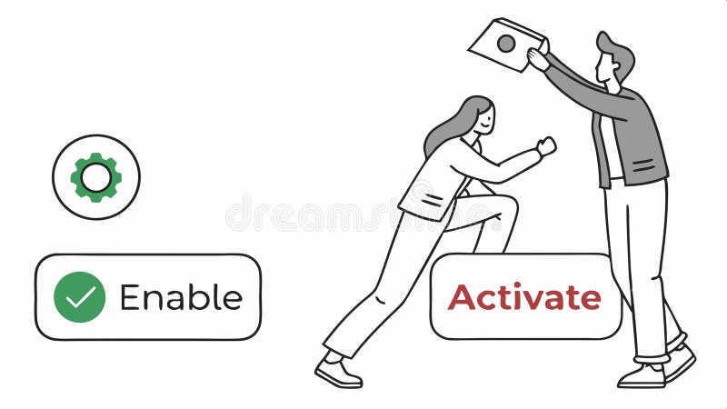 Activate and Enable Buttons Vector, User Interface Elements ...