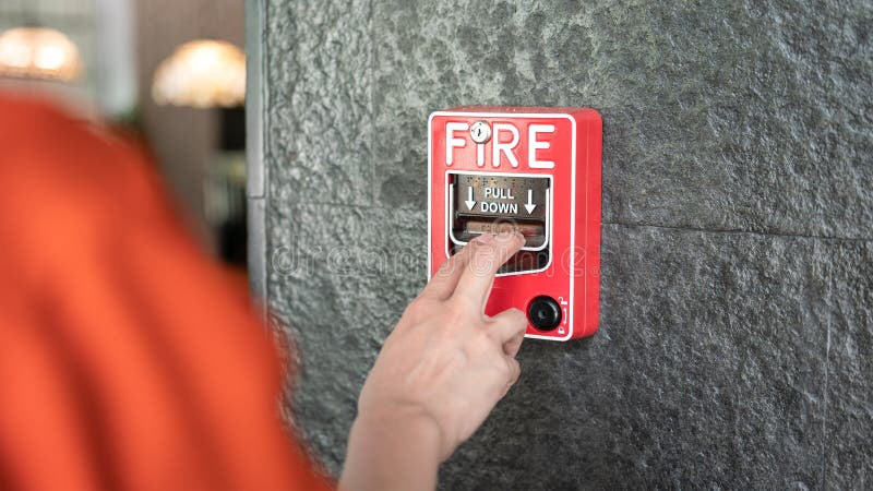 Activate Fire Alarm Trigger Button. Stock Photo - Image of button ...